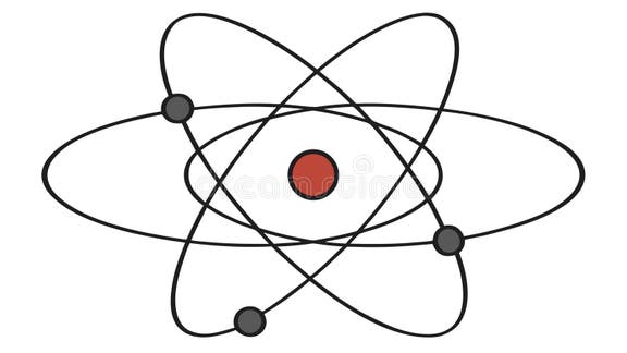 Atom Symbol with Orbiting Electrons, Science and Physics Vector Icon ...