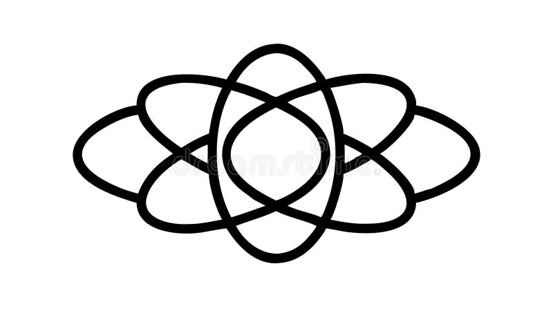 Atom Symbol Outline Icon, Science Physics, Vector Design Generative AI ...
