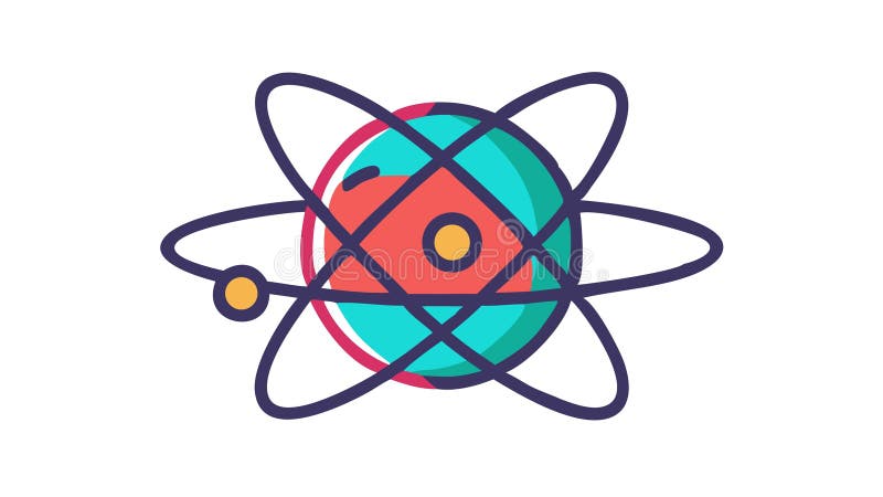 Atom Symbol with Planet Core Science Icon, Vector Design Generative AI ...