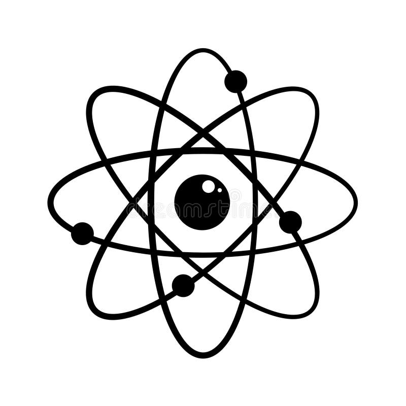 Atom Symbol on White Background Stock Vector - Illustration of ...