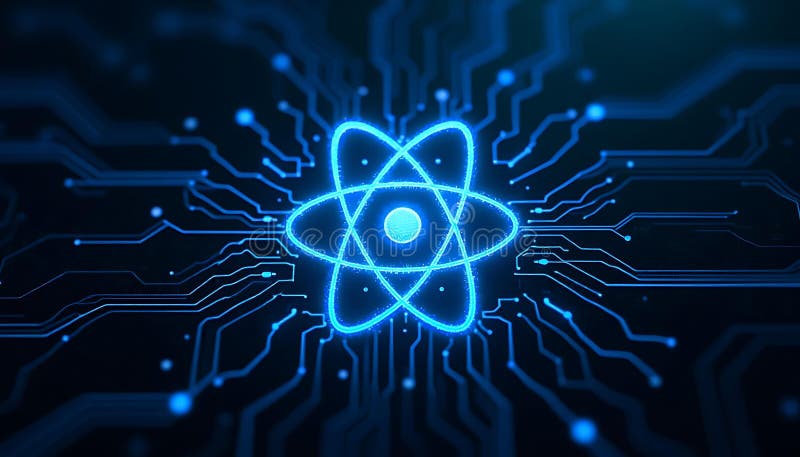 Atom Technology Circuit Board Innovation Network Futuristic Science Engineering Design Stock ...