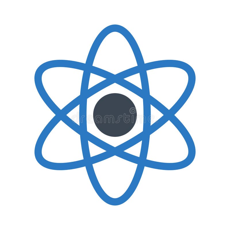 Atom Thin Color Line Vector Icon Stock Vector - Illustration of ...