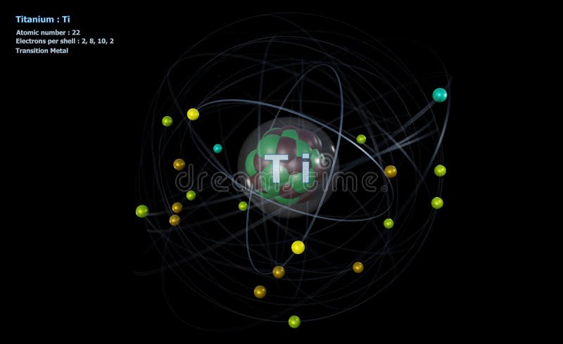 Titanium Atom Model 3d