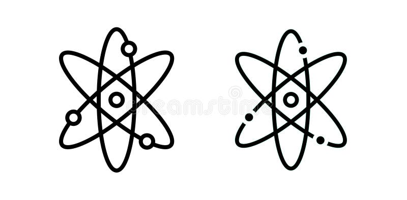 Atom vecor icon set stock vector. Illustration of model - 340783333
