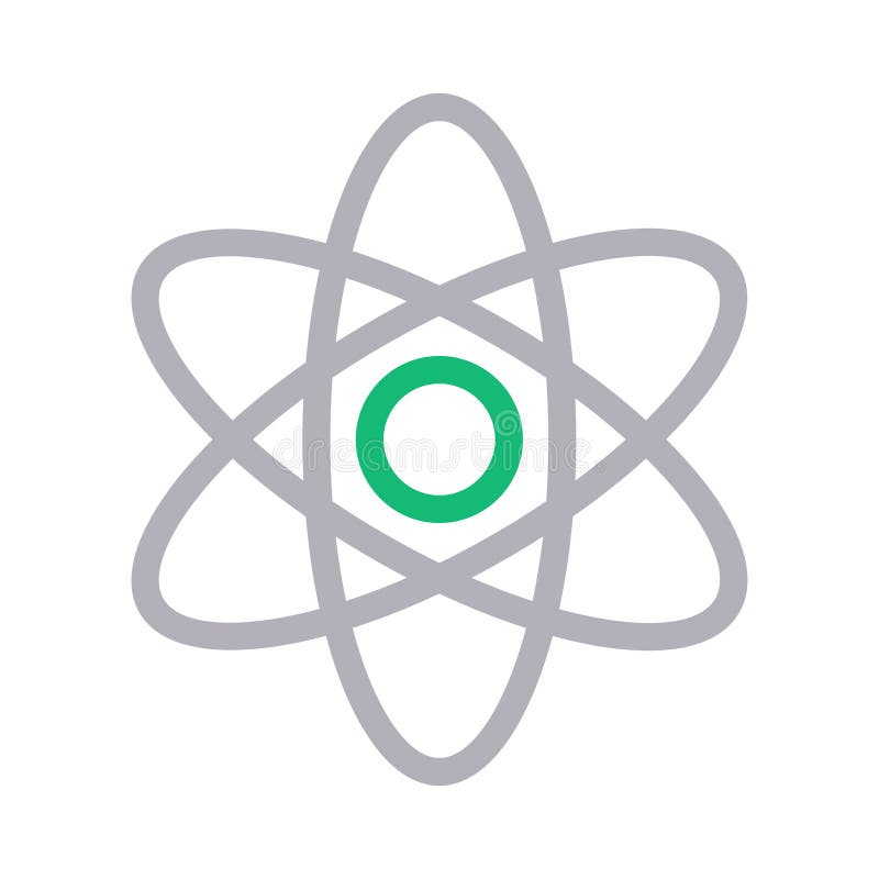 Atom Thin Color Line Vector Icon Stock Vector - Illustration of health ...