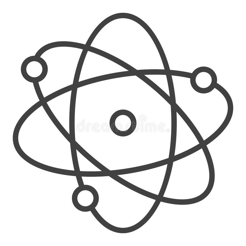 Atom Vector Molecule Concept Outline Icon or Symbol Stock Vector ...
