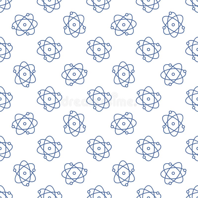 Atom Vector Molecule Concept Outline Seamless Pattern Stock Vector ...