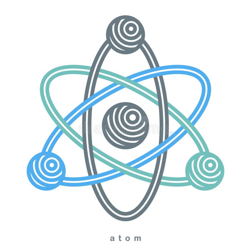 Atom Vector Symbol in Modern Linear Style Isolated on White, Science ...