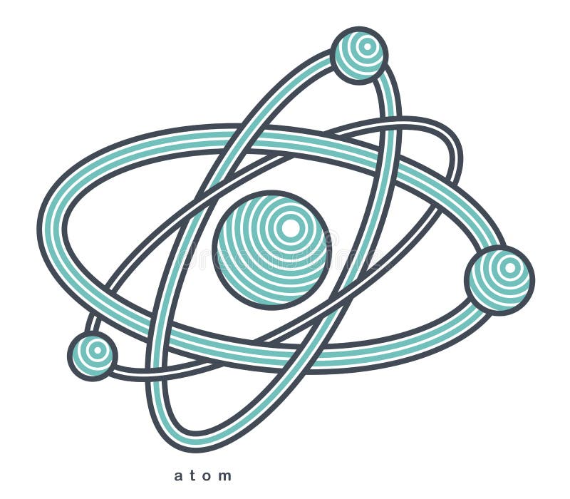 Atom Vector Symbol in Modern Linear Style Isolated on White, Science ...