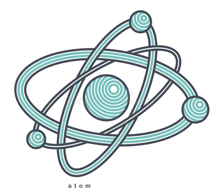 Atom Vector Symbol in Modern Linear Style Isolated on White, Science ...