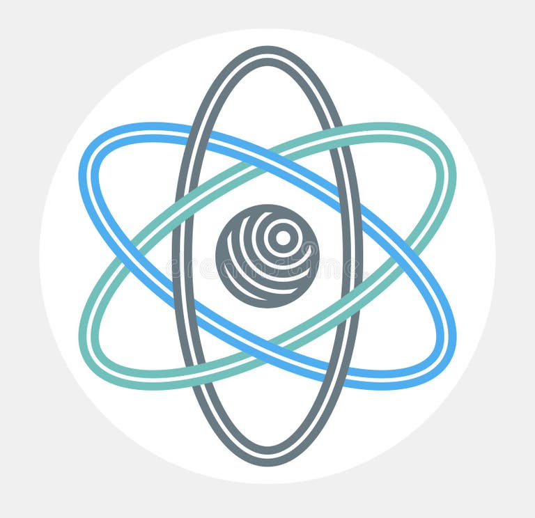 Atom Vector Symbol in Modern Linear Style Isolated on White, Science ...