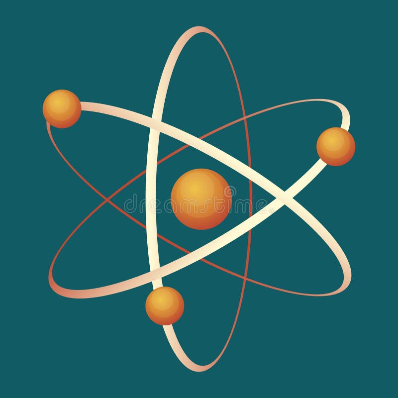 Atom Visual Structure Grey Icon with Circles Isolated on White Stock ...