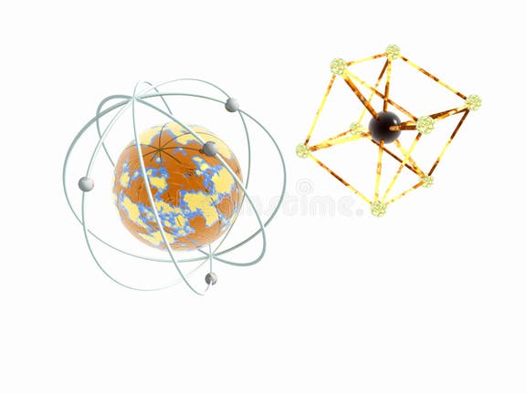 Molécule et atome de fer illustration stock. Illustration of molécule ...