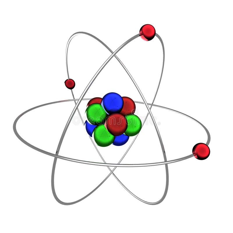 Boratom Bohr-Modell Mit Proton, Neutron Und Elektron Stock Abbildung ...