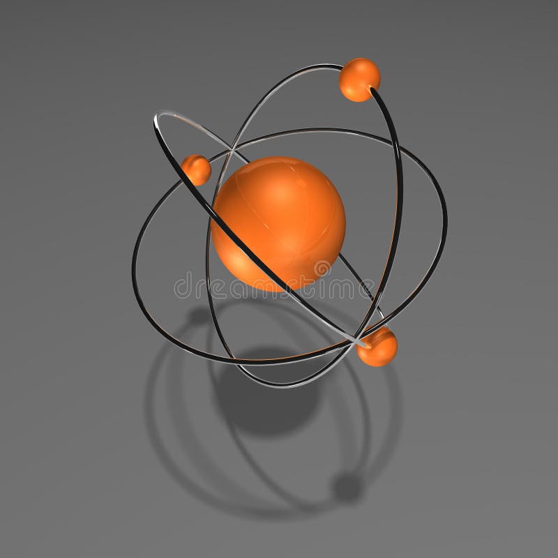 Icône D'atome D'orange Isolée Sur Fond Vert. Symbole De L'enseignement ...