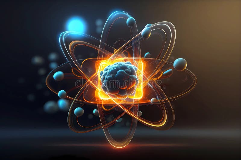 Atomic Backdrop Science Concept. Generative Ai Design Stock ...