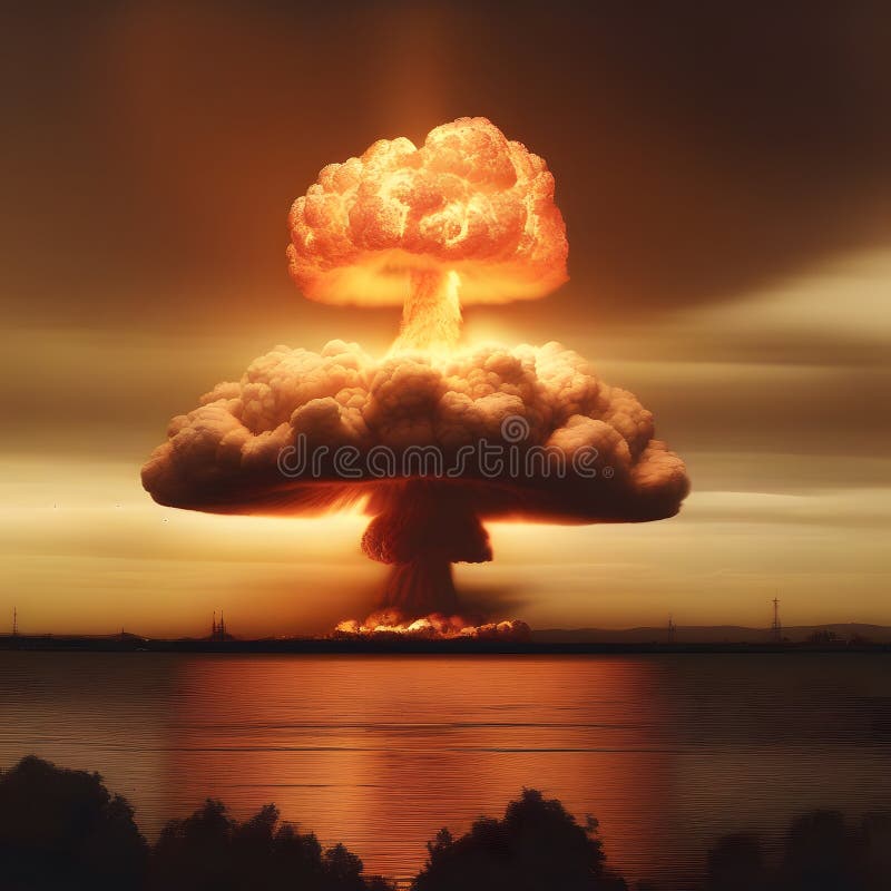 Atomic bomb, AI-generatet stock illustration. Illustration of heat ...