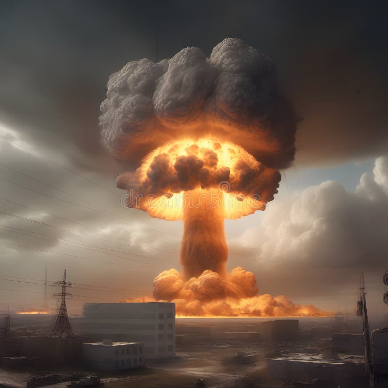 Atomic bomb, AI-generatet stock illustration. Illustration of explosion ...
