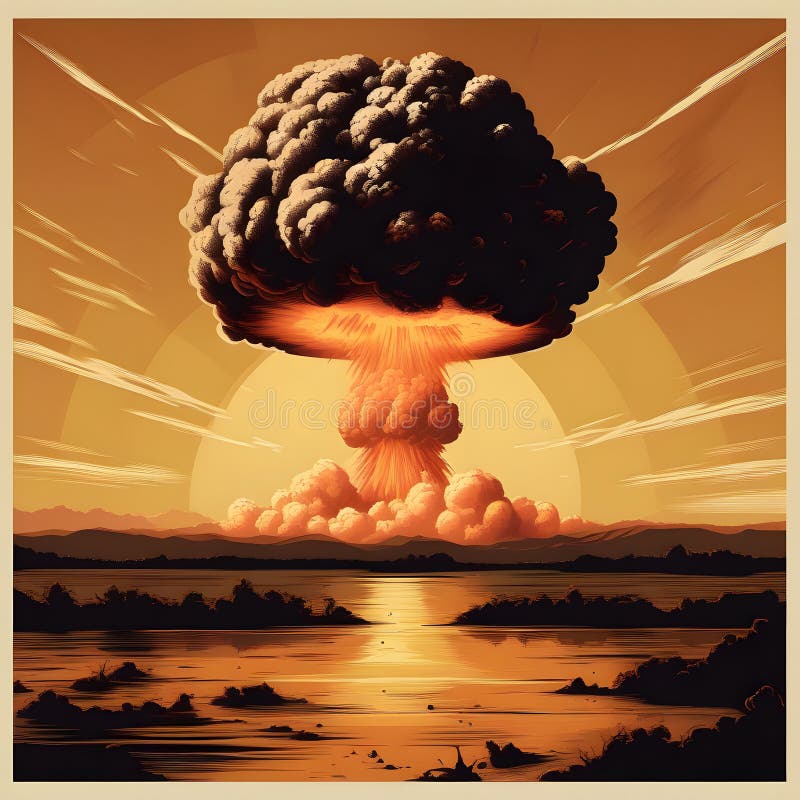 Atomic bomb, AI-generatet stock illustration. Illustration of world ...