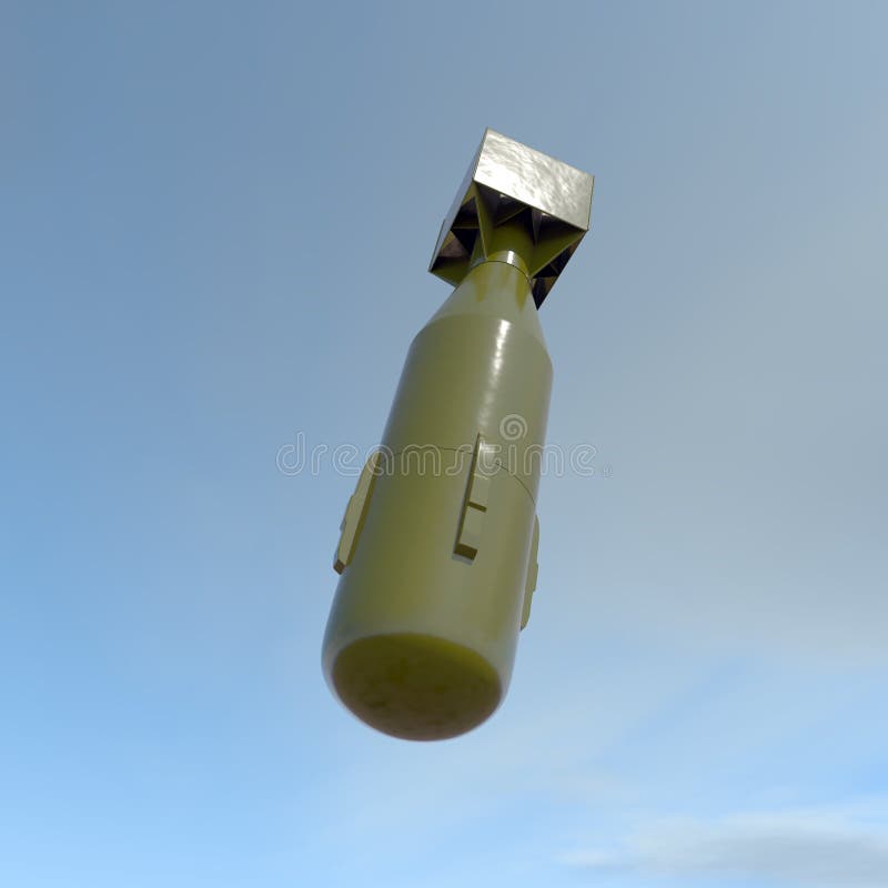 Atomic bomb. 3D rendering stock illustration. Illustration of ...