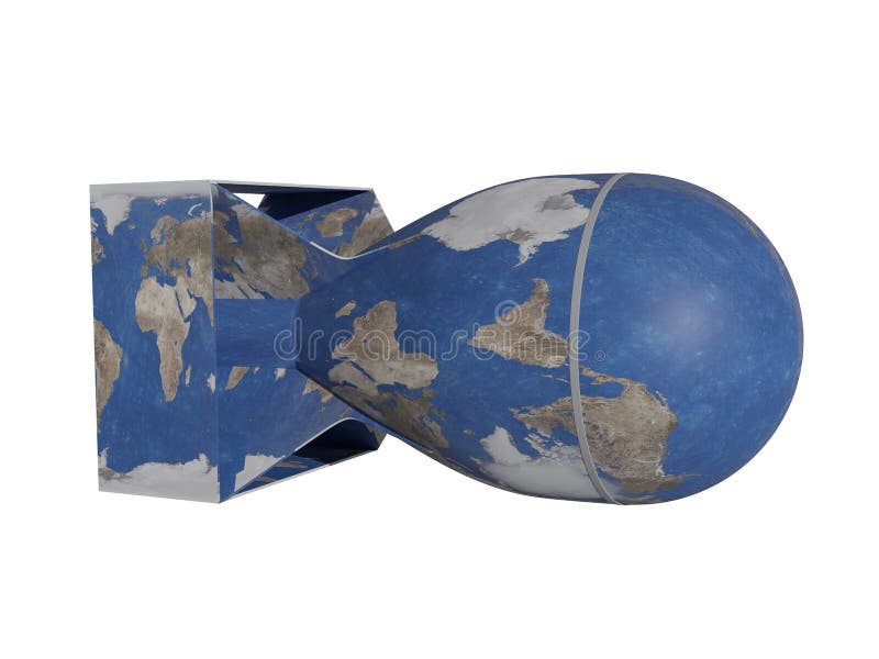 Atomic Bomb with Earth Planet Texture Isolated Stock Illustration ...