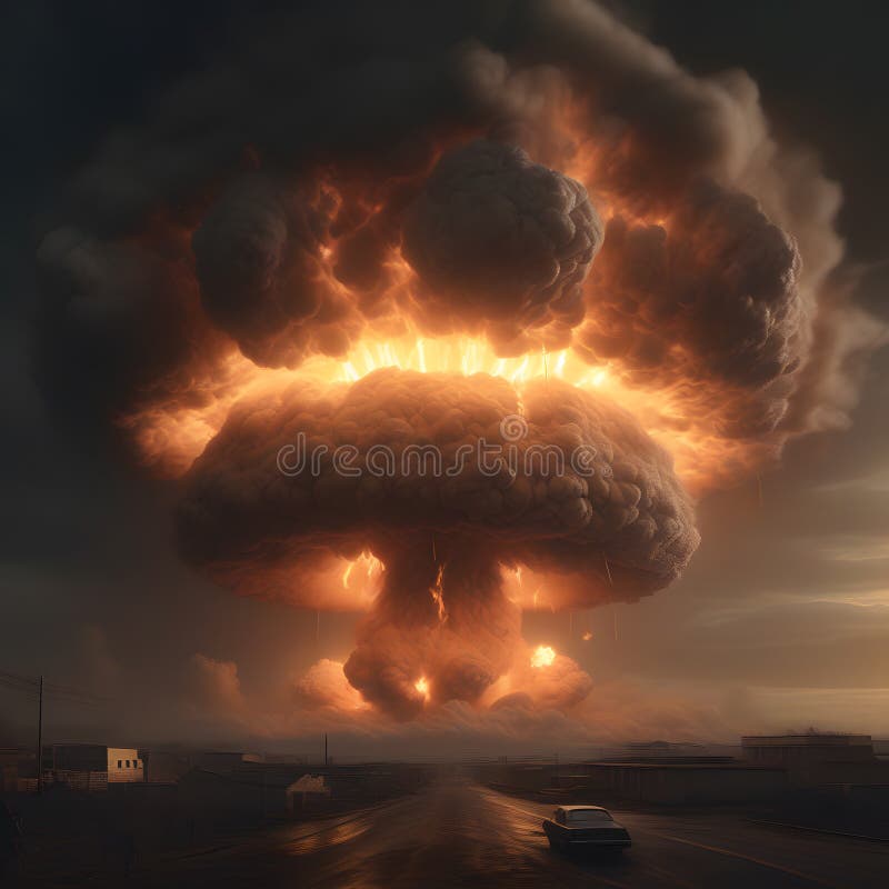Atomic bomb, AI-generatet stock illustration. Illustration of heat ...