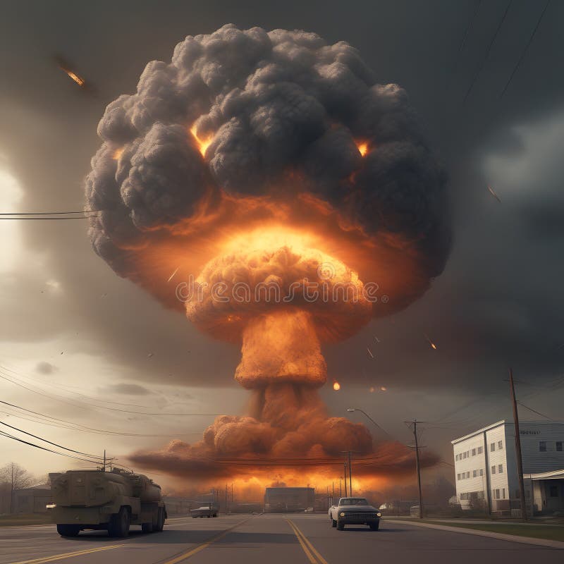 Atomic bomb, AI-generatet stock illustration. Illustration of dust ...