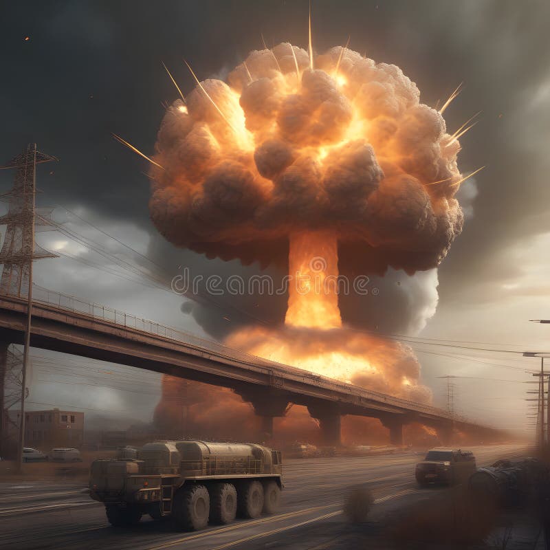 Atomic bomb, AI-generatet stock illustration. Illustration of explosion ...