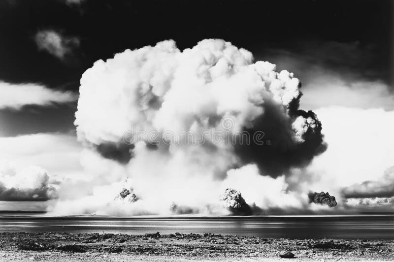 Atomic Bomb Explosion. Mushroom Shaped Explosion, Disaster Stock ...