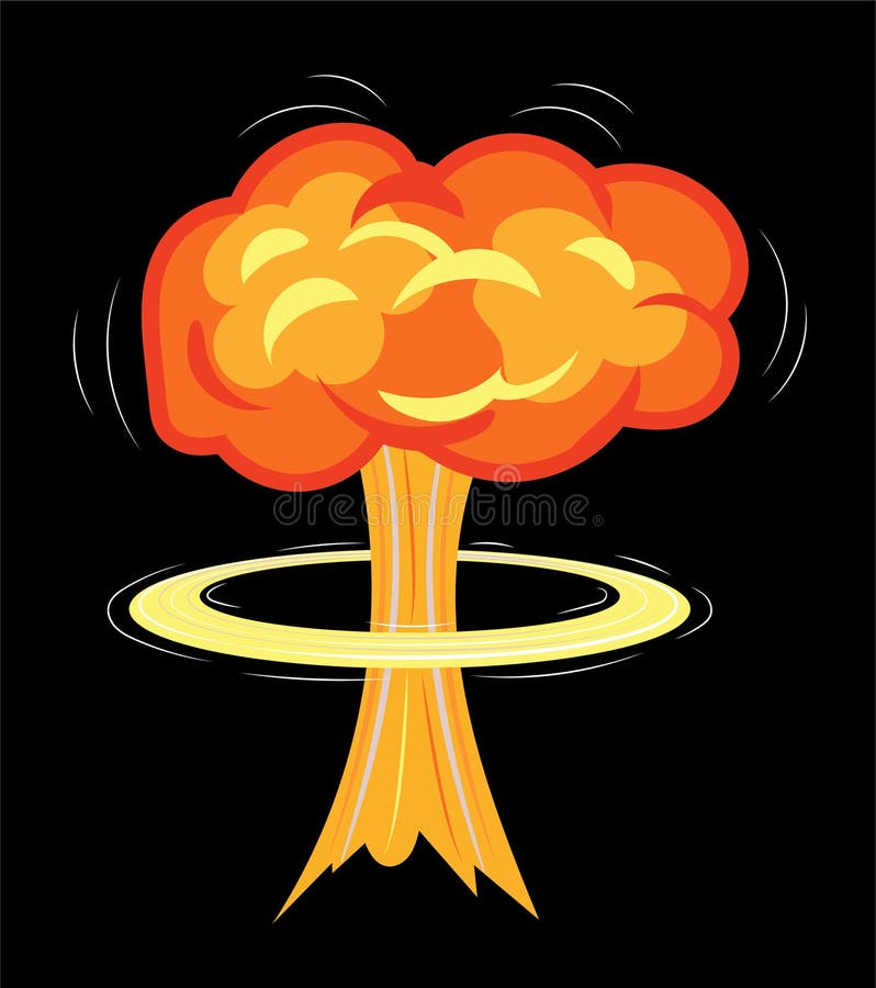 Atomic Bomb Explosion with Ring of Fire and Powerful Energy Release ...