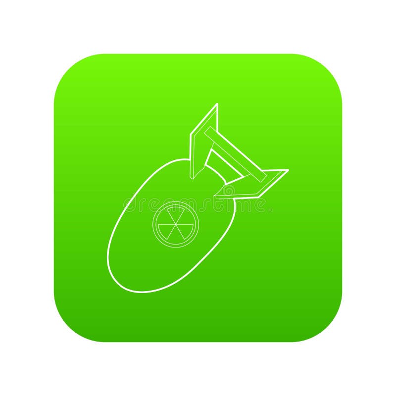 Atomic Bomb Icon Green Vector Stock Vector - Illustration of object ...