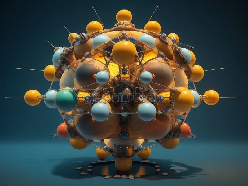 Atomic Bomb Molecular Structure Illustration Stock Illustration ...