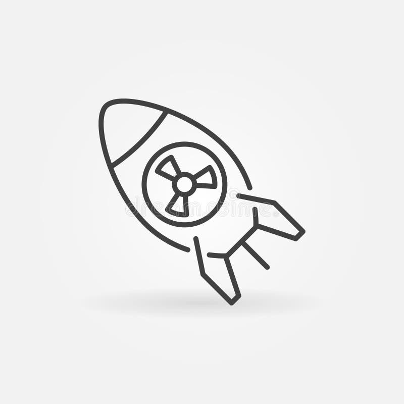 Atomic Bomb or Nuke Vector Concept Outline Icon Stock Vector ...