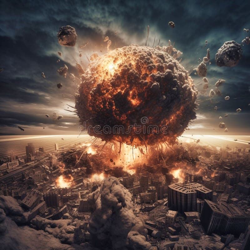 Atomic Breakdown on Earth Catastrophe End of Human, Stock Image - Image ...