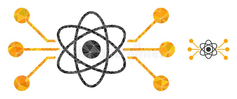 Atomic Circuit Triangle Lowpoly Flat Icon Stock Vector - Illustration ...