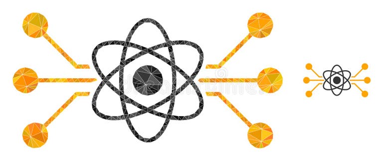 Atomic Circuit Triangle Lowpoly Flat Icon Stock Vector - Illustration ...