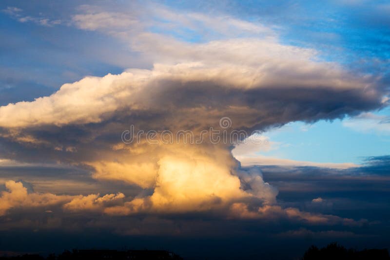 Atomic cloud stock image. Image of clouds, sunset, yellow - 27403683