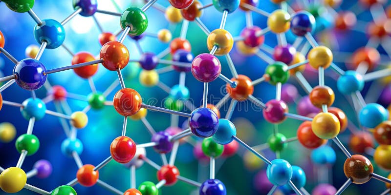 Atomic Colorful Structure of Molecules AI Generative Stock Image ...