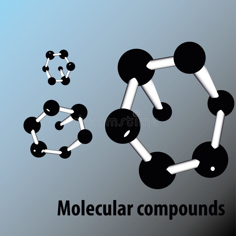 Atomic Compound of DNA Molecules Stock Illustration - Illustration of ...