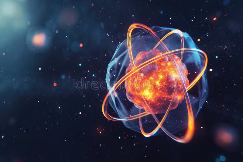 Atomic Dance: Subatomic Realm, Electrons, Neutrons, and Protons Orbit a ...