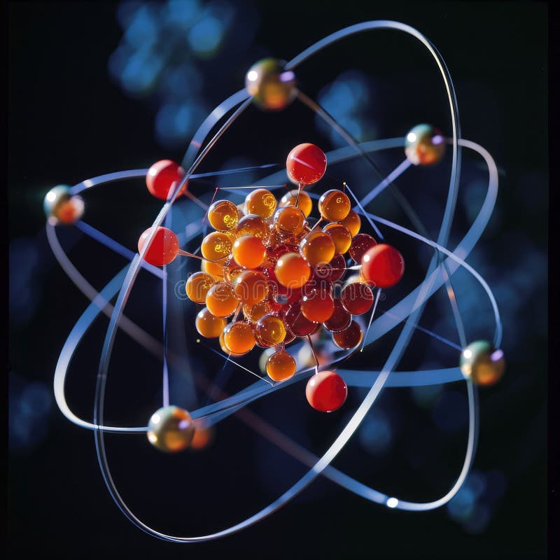 Atomic Dance: Subatomic Realm, Electrons, Neutrons, and Protons Orbit a ...