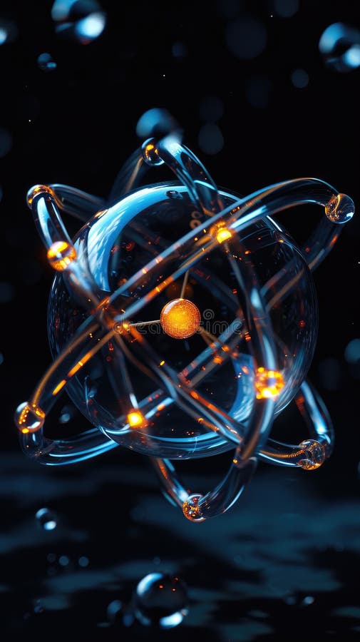 Atomic Dance: Subatomic Realm, Electrons, Neutrons, and Protons Orbit a ...