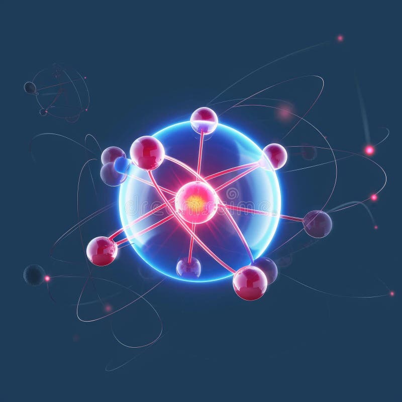 Atomic Dance: Subatomic Realm, Electrons, Neutrons, and Protons Orbit a ...