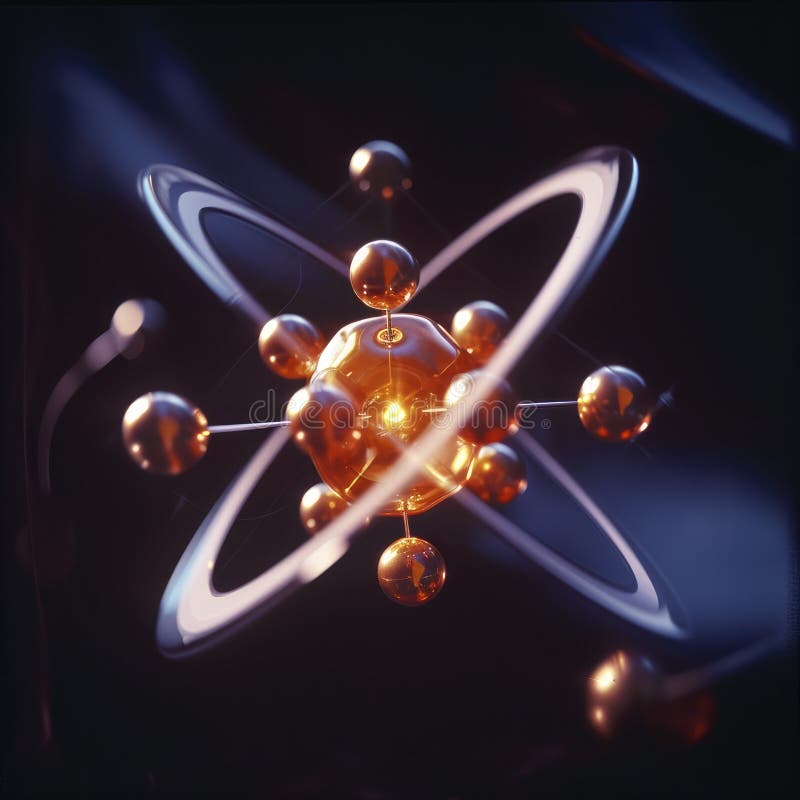 Atomic Dance: Subatomic Realm, Electrons, Neutrons, and Protons Orbit a ...