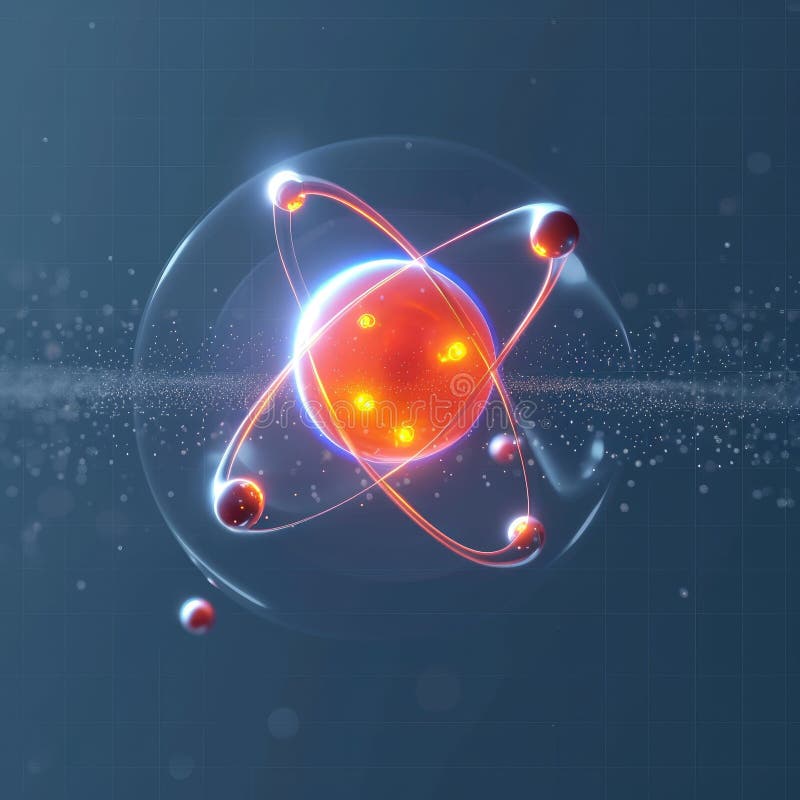 Atomic Dance: Subatomic Realm, Electrons, Neutrons, and Protons Orbit a ...