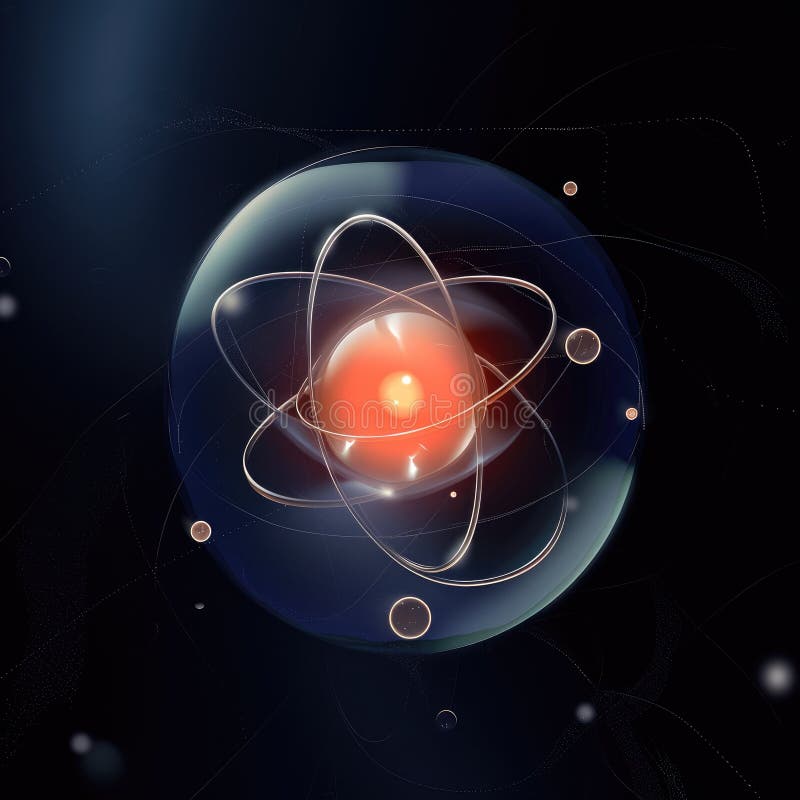 Atomic Dance: Subatomic Realm, Electrons, Neutrons, and Protons Orbit a ...
