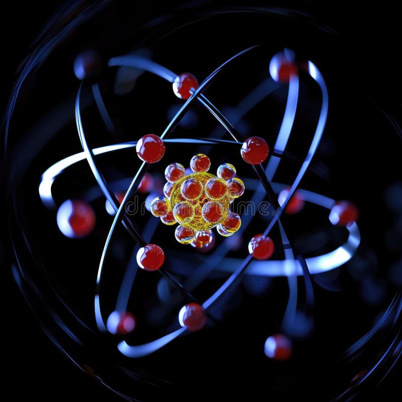 Atomic Dance: Subatomic Realm, Electrons, Neutrons, and Protons Orbit a ...