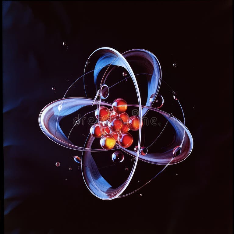 Atomic Dance: Subatomic Realm, Electrons, Neutrons, and Protons Orbit a ...