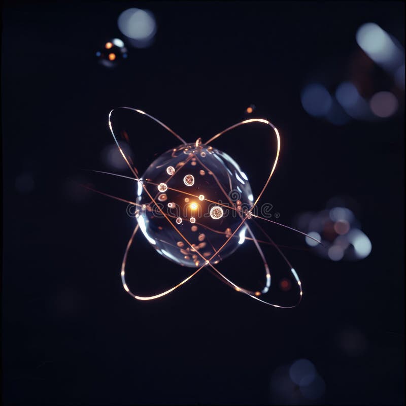 Atomic Dance: Subatomic Realm, Electrons, Neutrons, and Protons Orbit a ...