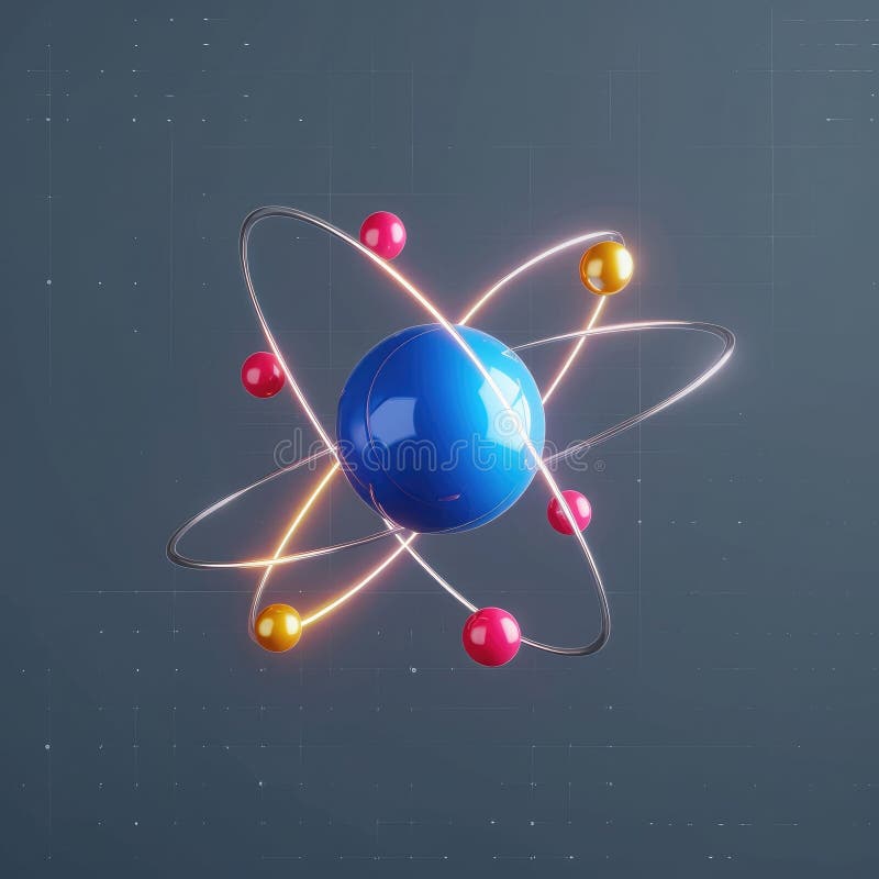 Atomic Dance: Subatomic Realm, Electrons, Neutrons, and Protons Orbit a ...